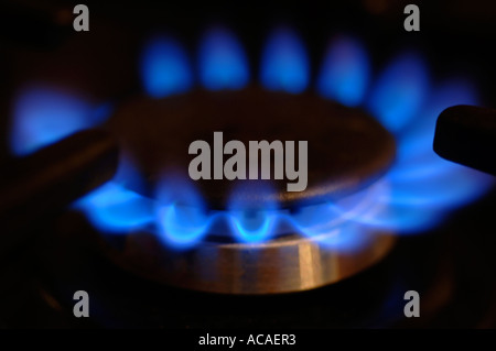 A burning ring on a gas cooker Stock Photo - Alamy