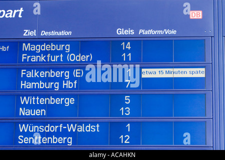 Information-Panel of Deutsche Bahn Stock Photo - Alamy