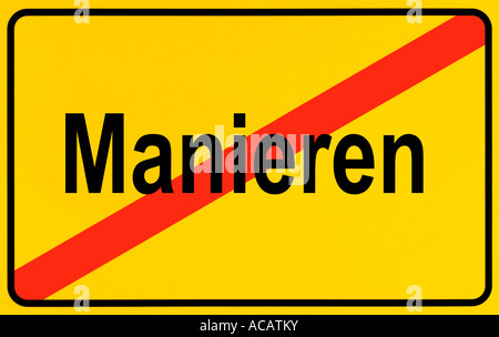 German city limits sign symbolising end of school Stock Photo: 13097960 ...