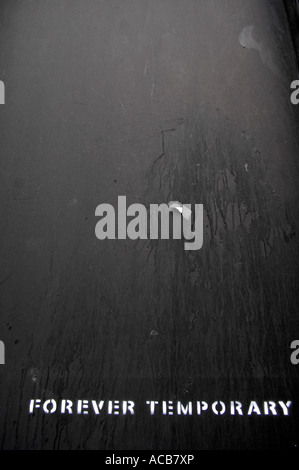 forever temporary graphic sign Stock Photo - Alamy