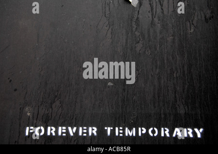 forever temporary graphic sign Stock Photo - Alamy