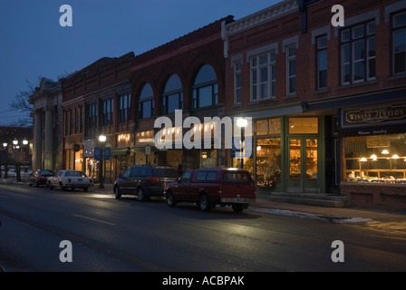 Downtown Chelsea, Michigan at night Stock Photo - Alamy