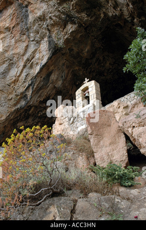 Agia Sophia cave in the gorge of Topolia on island of Crete, Greece ...