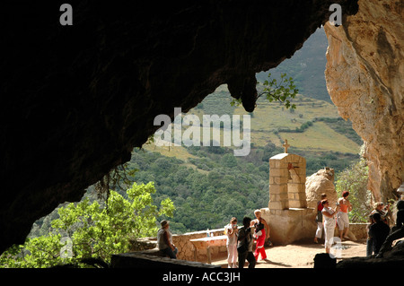 Agia Sophia cave in the gorge of Topolia on island of Crete, Greece ...
