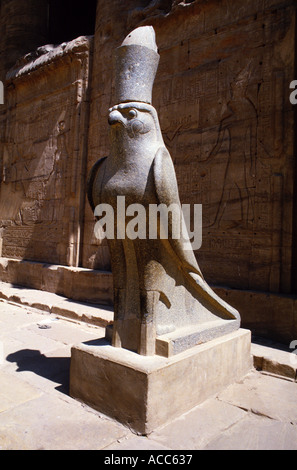 Statue of Hawk headed God Horus in the British Museum in London England ...