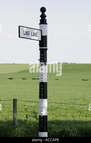 An old Cumberland County Council road sign in Kirkoswold in the Eden ...