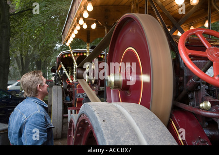 steam powered flywheel spinning Stock Photo - Alamy