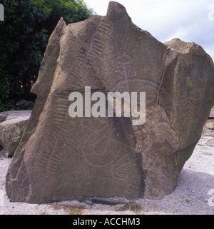 The Brandsbutt Symbol Stone, an ancient Pictish carved symbol stone in ...