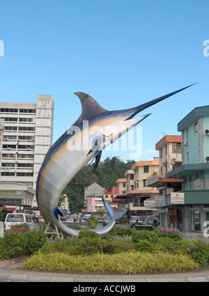 MARLIN FISH STATUE ON ROUNDABOUT, KOTA KINABALU, SABAH, MALAYSIA Stock ...