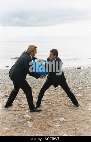 Two men fighting on a beach Stock Photo - Alamy