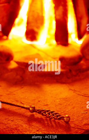 Close-up of fireplace Stock Photo - Alamy