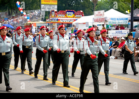 ROTC marching Fiesta Parade in San Antonio Texas. Marching in formation ...
