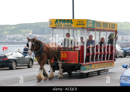 Manx transport Horse Drawn tram douglas isle of man IOM Stock Photo - Alamy