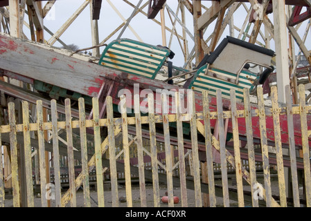 Decaying Seaside Funfair at Folkestone in Kent and Example of Wooden ...
