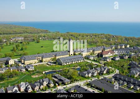 PRESERVES Ft Sheridan Illinois Aerial view of Fort Sheridan in spring ...