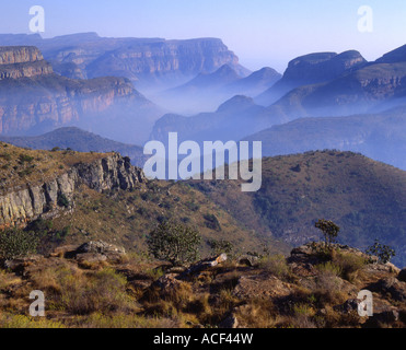 South Africa, Mpumalanga, Blyde River Canyon, Three Roundavels ...