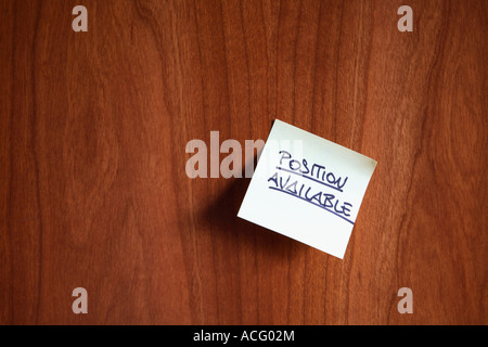 position available written on post it note memo Stock Photo - Alamy