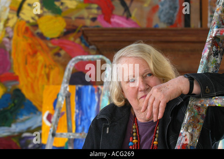 Artist Gillian Ayres at home in Gooseham Cornwall Gillian lost pieces ...