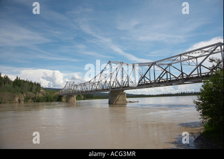 Tanana River bridge at milepost 1303 of the Alaska Highway near Tok ...