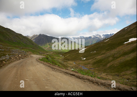 Hatcher Pass Road also known as Fishhook Willow Road , Alaska Stock ...