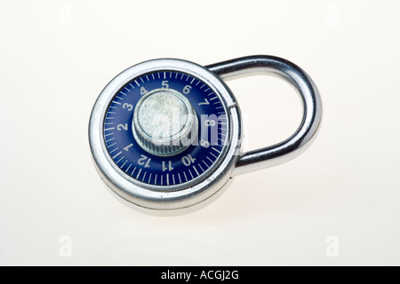 Simple rotary combination number padlock with 20 pound UK bank note ...