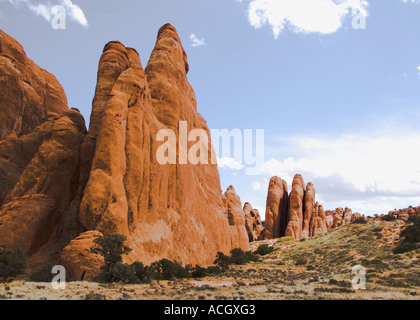 Orange fin shaped rocks in Arches National Park Utah USA Stock Photo ...