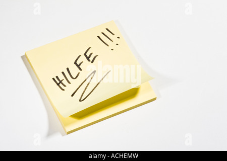 yellow sticky note with text Stock Photo - Alamy