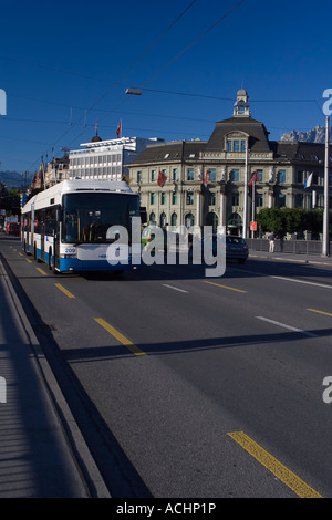 Trolleybus in Lucerne, Switzerland Stock Photo - Alamy