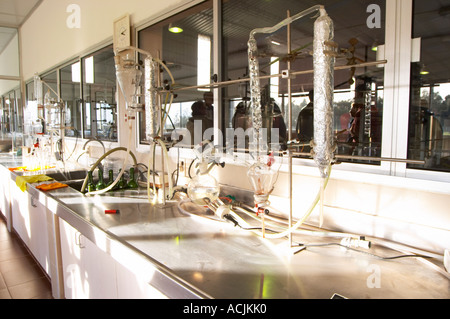 The winery laboratory with various lab equipment for analysing the wine ...