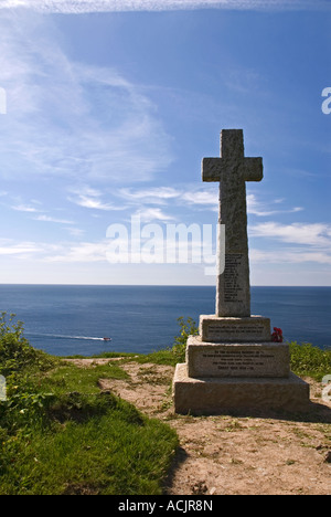 War memorial at Downend Point near Polperro Cornwall Stock Photo - Alamy