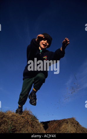 Boy Jumping UK Model Released Stock Photo - Alamy