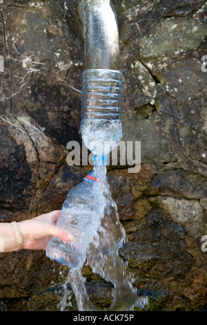 Natural Malvern Hills spring water gushing from the hillside in ...