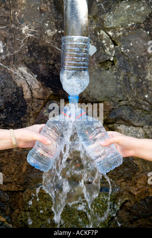 Natural Malvern Hills spring water gushing from the hillside in ...