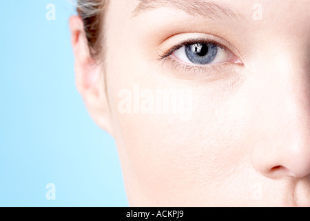 Close-up face of beauty young woman - lips make-up zone Stock Photo - Alamy