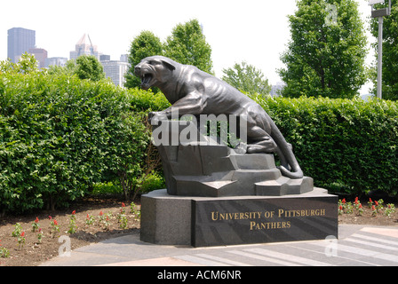University of Pittsburgh Panther Statue in front of historic William ...