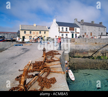Kilronan harbour and village, Aran Islands, Inishmore, County Clare ...
