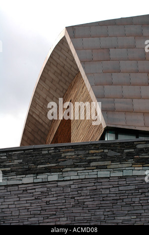 Welsh slate wall and timber cladding exterior details of the Wales ...