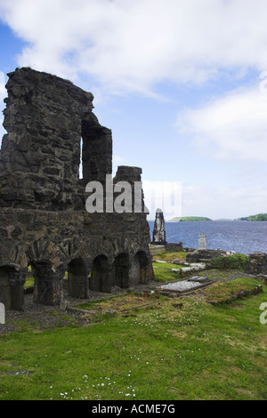Donegal Friary and cemetery overlooking Donegal Bay Donegal Co Donegal ...