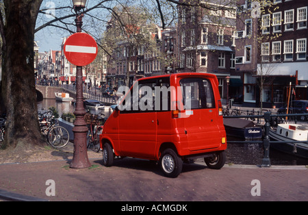 Small Red Disabled Car Amsterdam Holland Netherlands Europe Stock Photo ...