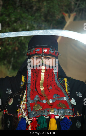 veiled arab woman dances traditional with sword on head dsc 1124 Stock ...