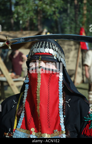 veiled arab woman dances traditional with sword on head dsc 1124 Stock ...