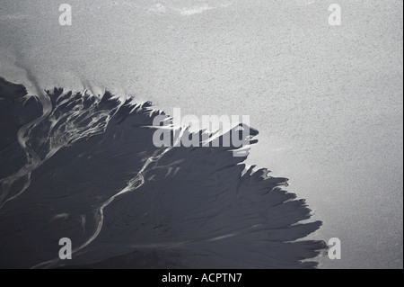 Dingle Burn entering Lake Hawea South Island New Zealand aerial Stock ...