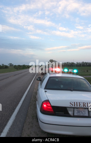 Police conducting traffic stop. Deputy sheriff making traffic stop on ...