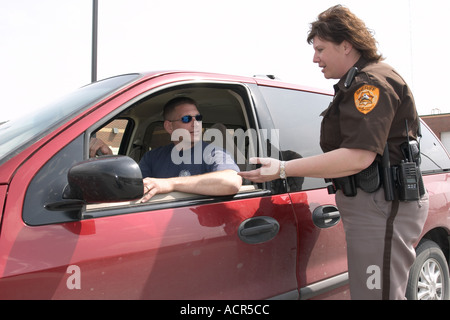 Felony traffic stop. Female deputy sheriff stopping motorist (training ...