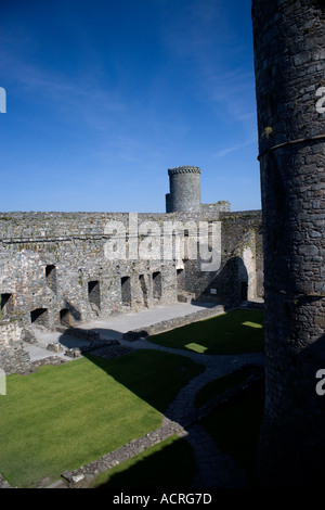 Harlech Castle interior North Wales Stock Photo - Alamy