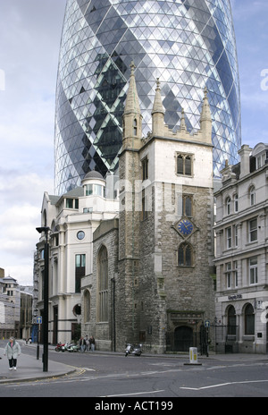 St Andrew Undershaft christian church, St Mary Axe, City of London ...