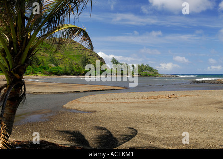 Halawa Beach Park at mouth of the Halawa Valley, Molokai, Hawaii Stock ...