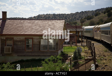Perkinsville ghost ranch as seen from Verde Canyon Railroad, Arizona ...