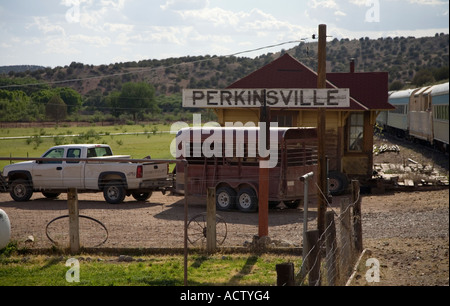 Perkinsville ghost ranch as seen from Verde Canyon Railroad, Arizona ...