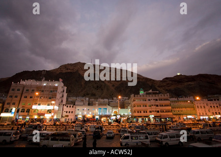 Yemen, Arabian Sea, Al Mukalla, Sunrise over the port city of Al Stock ...